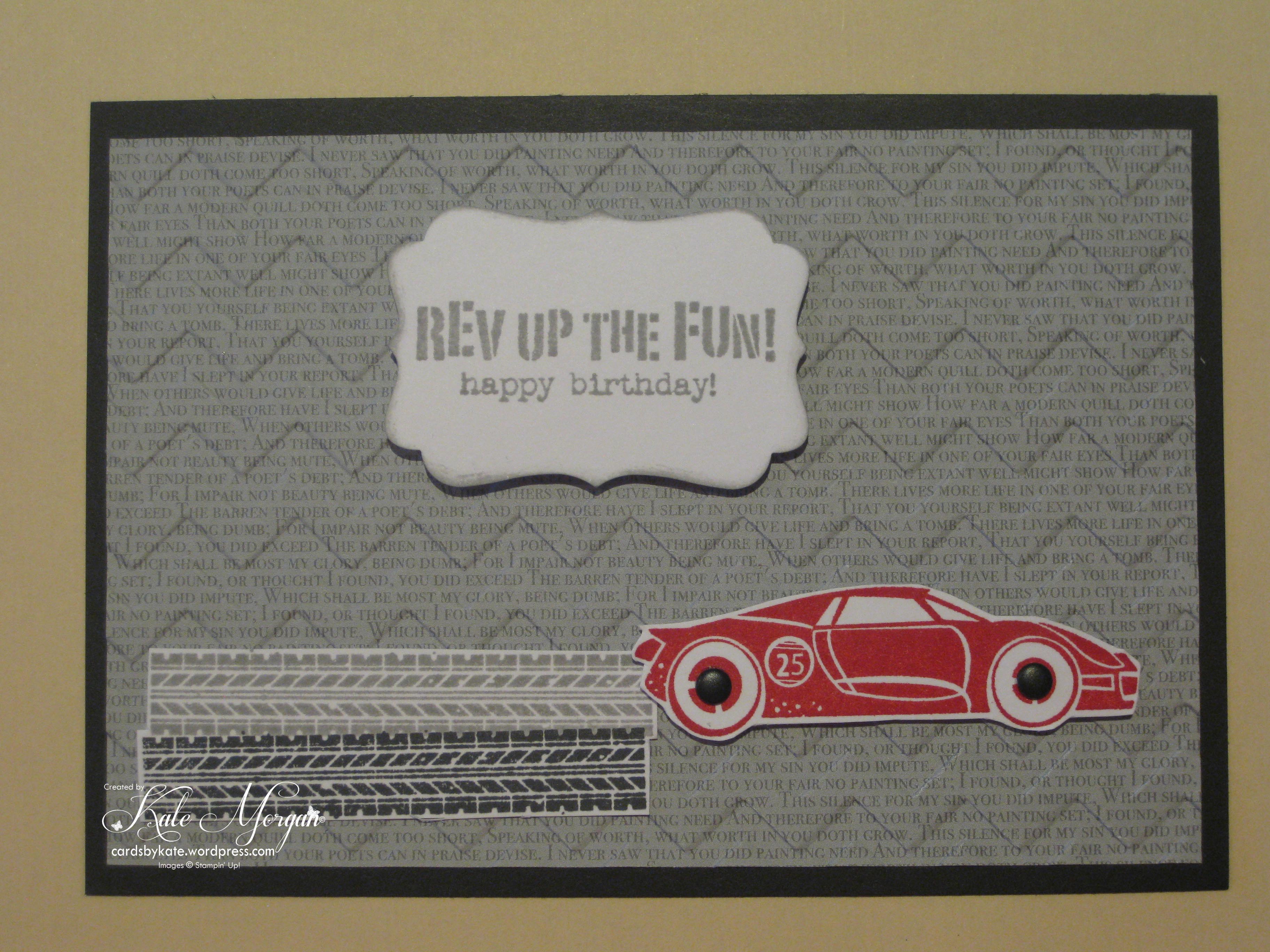 Rev Up The Fun – Kate Morgan, Independent Stampin Up!® Demonstrator ...