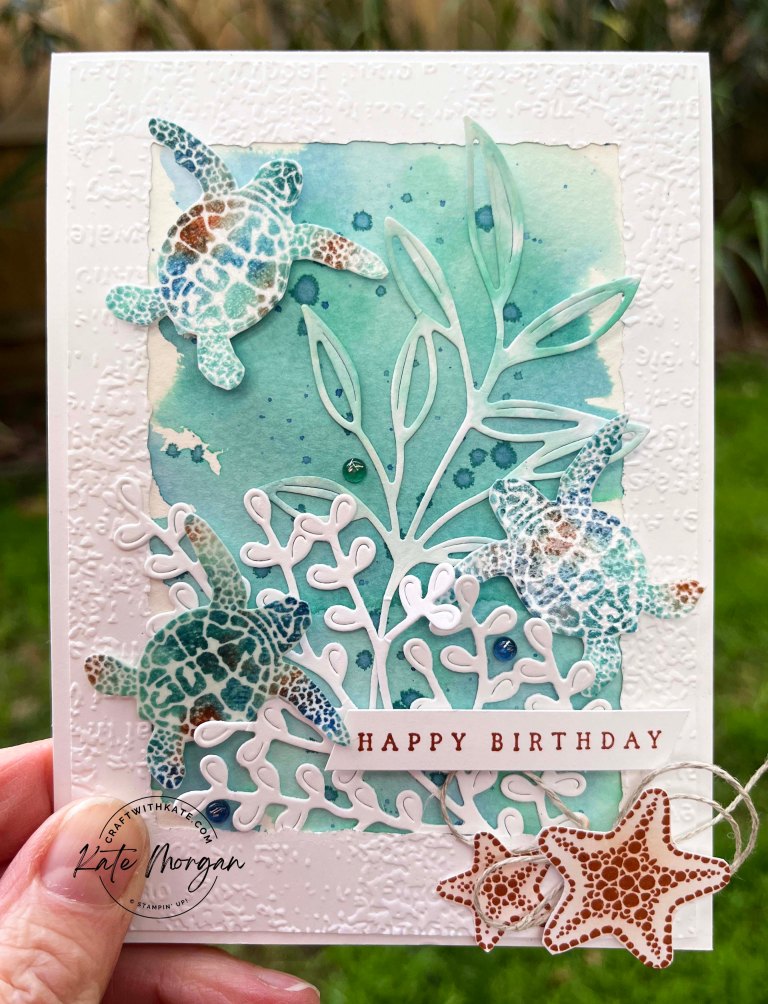 Sea Turtle with Babywipe Technique and a Baby card using Little ...