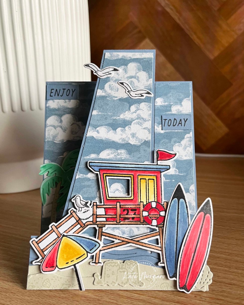 Boho Blue: Beach Days Fany Fold card – Kate Morgan, Independent Stampin ...