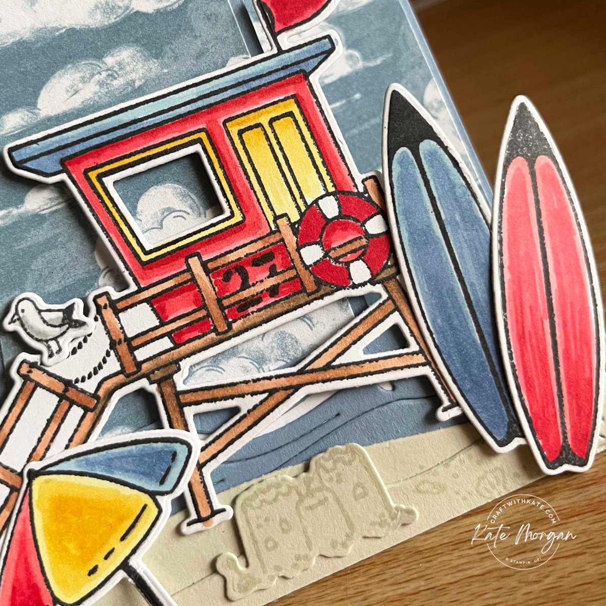 Boho Blue: Beach Days Fany Fold card – Kate Morgan, Independent Stampin ...